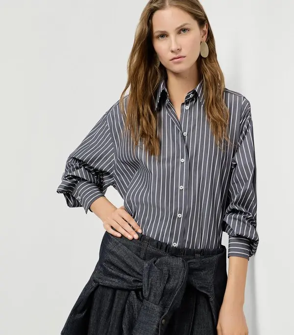 Brunello Cucinelli Cotton Poplin Stripe Shirt