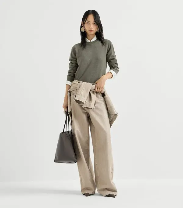 Brunello Cucinelli Cashmere Monili-detail Sweater - Green
