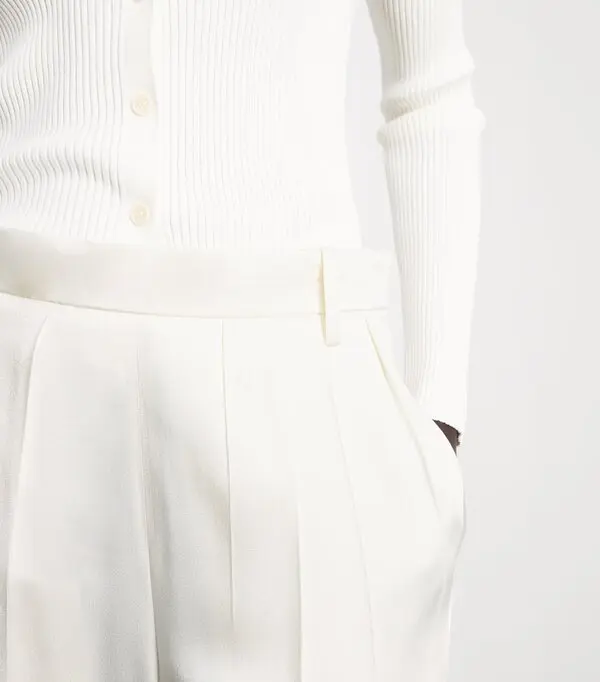 Victoria Beckham Satin Crepe Straight Tailored Trousers