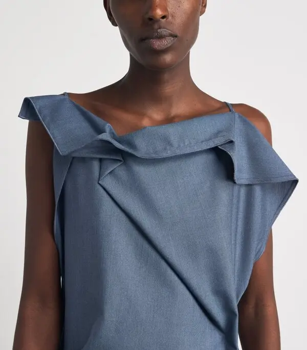 Victoria Beckham Wool Draped Midi Dress
