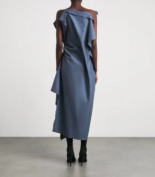 Victoria Beckham Wool Draped Midi Dress