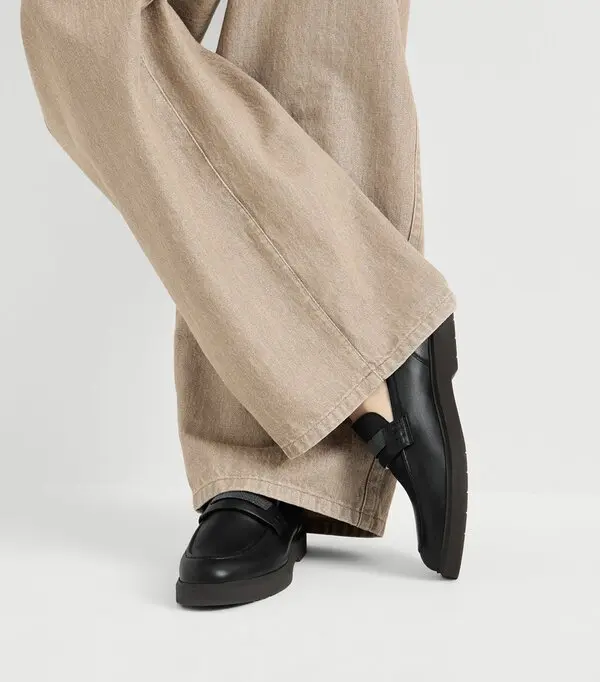 Brunello Cucinelli Leather Monili-detail Penny Loafers