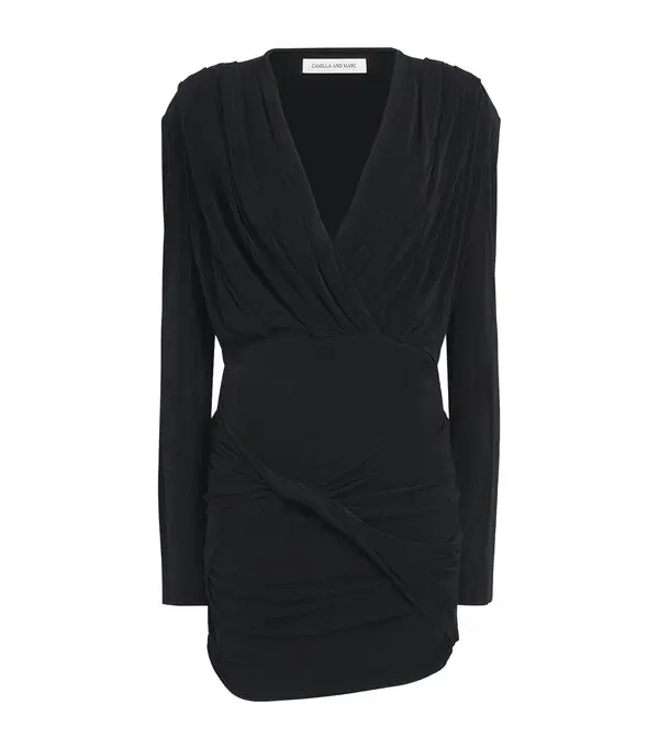 Camilla And Marc Draped Katerina Mini Dress - Black