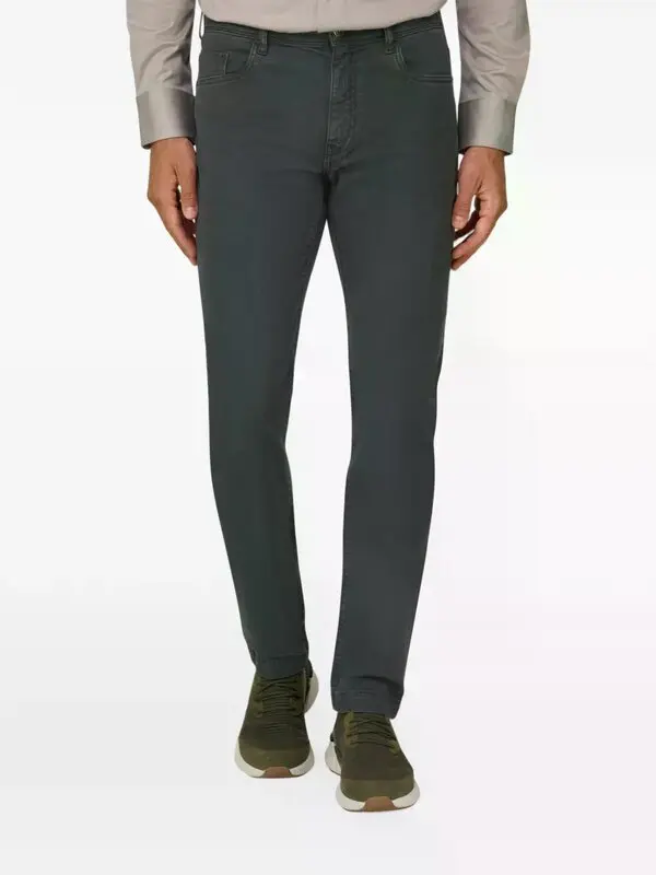 Boggi Milano Jeans In Stretch Cotton Tencel - Green