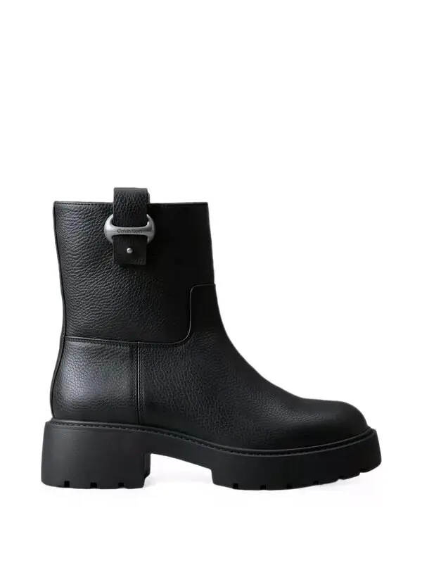 Calvin Klein Logo-plaque Pebbled Boots