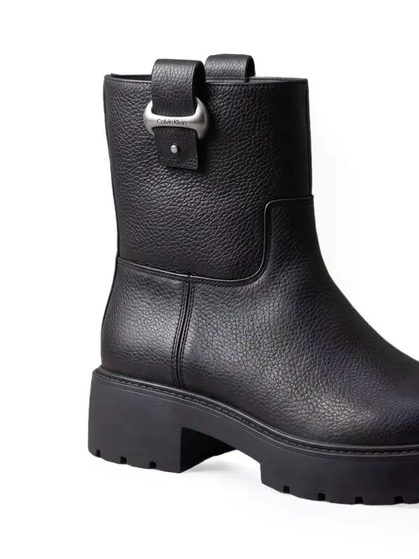 Calvin Klein Logo-plaque Pebbled Boots