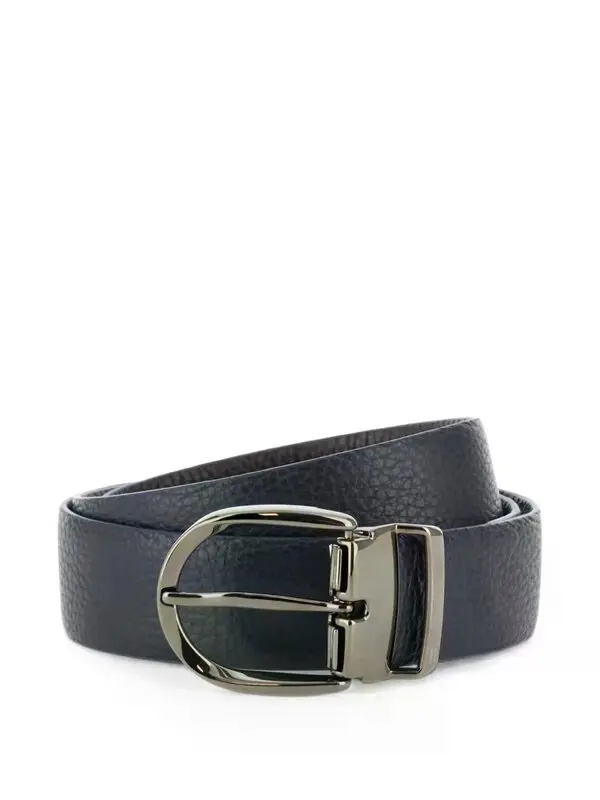 Boggi Milano Reversible Grained-leather Belt