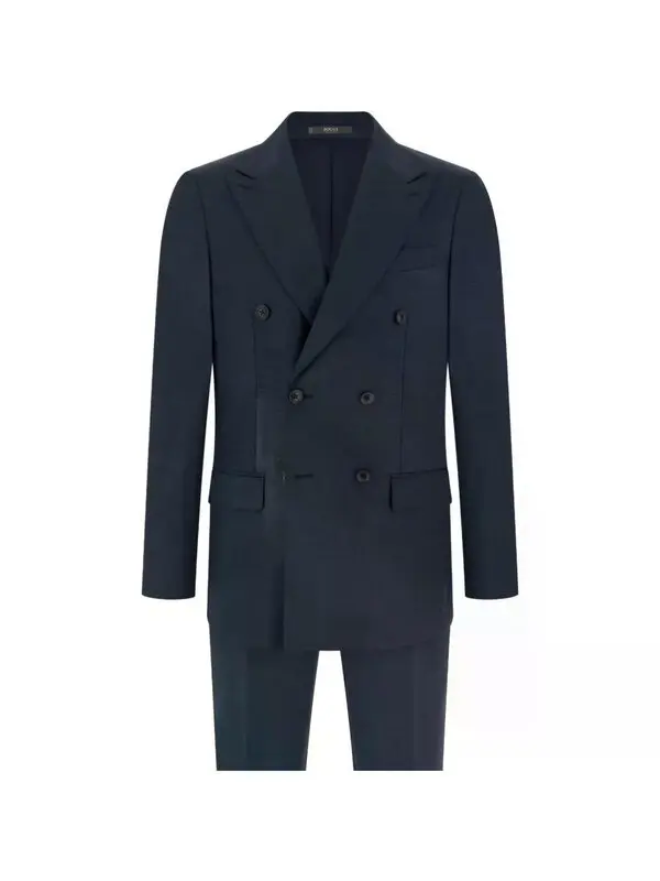 Boggi Milano Double-breasted Pattern Wool Suit