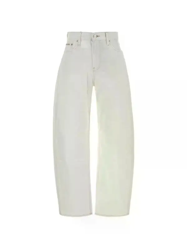 Calvin Klein Logo-patch Wide-leg Jeans - Neutrals