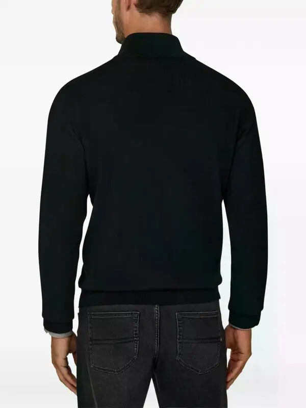 Boggi Milano Full-zip Jumper In Extrafine Merino Wool