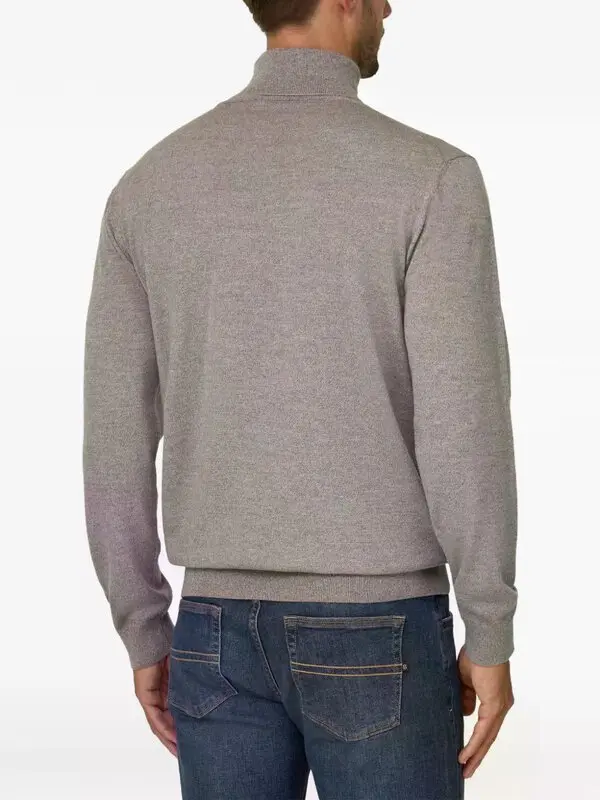 Boggi Milano Turtleneck Jumper In Merino Wool Cashwool® Moulin - Neutrals