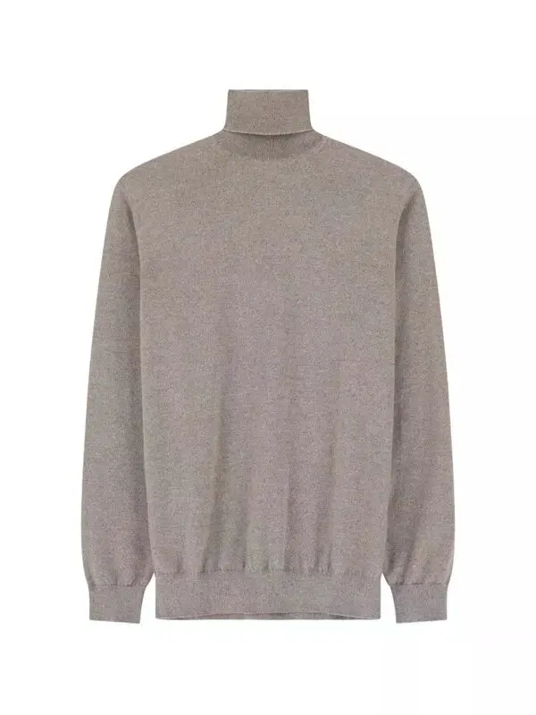 Boggi Milano Turtleneck Jumper In Merino Wool Cashwool® Moulin - Neutrals