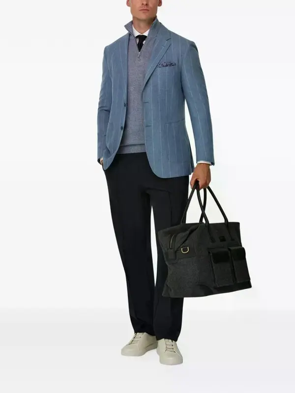 Boggi Milano Blazer In Wool Silk Pinstripe