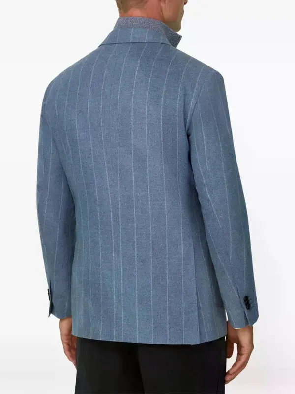Boggi Milano Blazer In Wool Silk Pinstripe