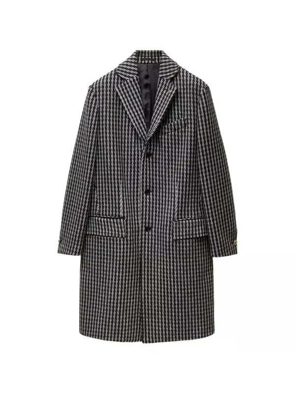 Versace Jacquard Wool & Cashmere Coat