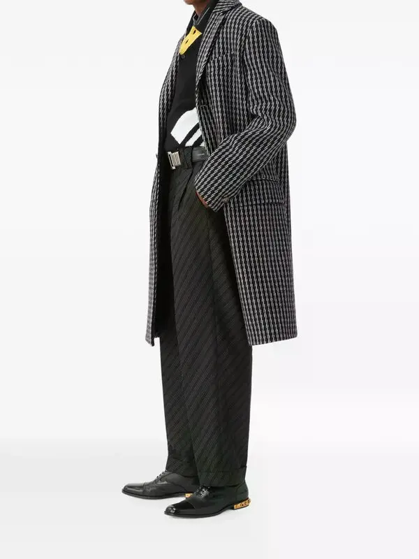 Versace Jacquard Wool & Cashmere Coat