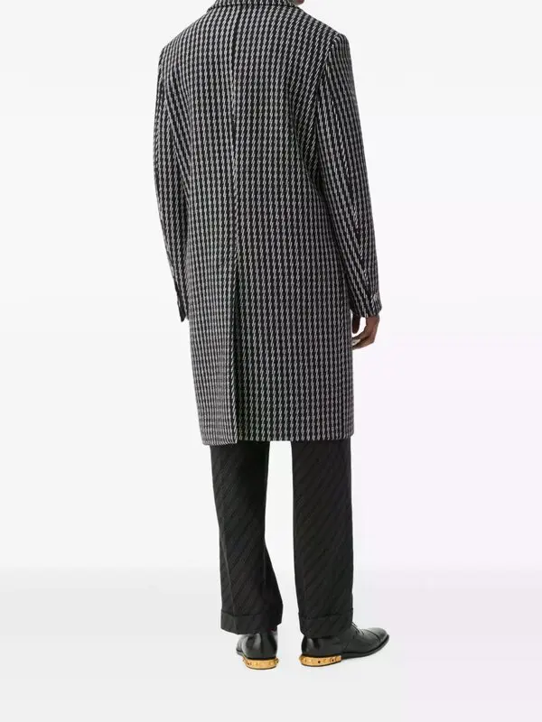 Versace Jacquard Wool & Cashmere Coat