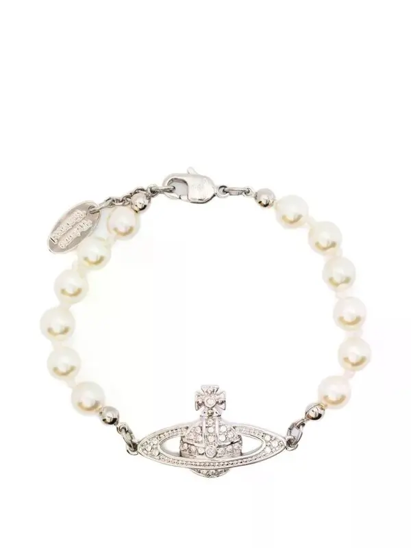 VIVIENNE WESTWOOD Orb Faux-pearl Bracelet - Silver