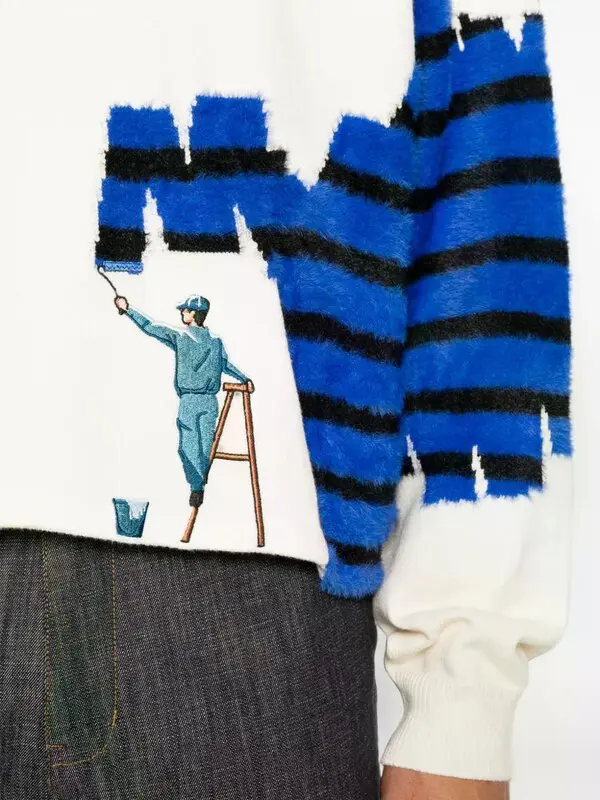 HOUSE OF ERRORS Graphic-intarsia Polo Polo Shirt