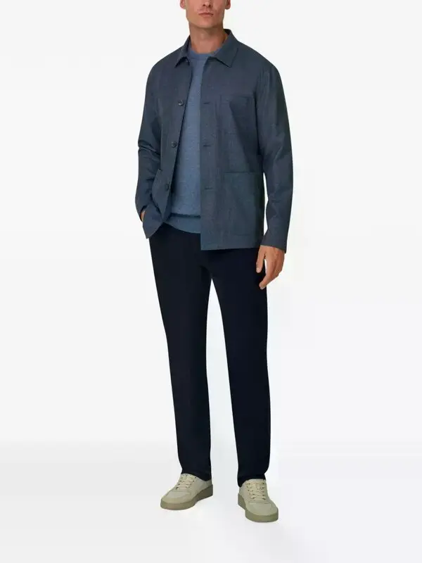Boggi Milano Shacket In Wool Flannel Mélange