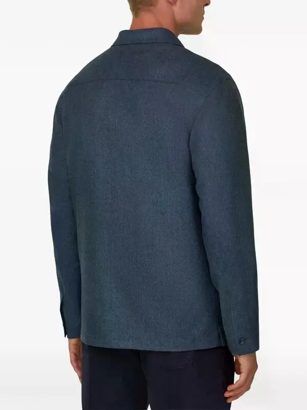 Boggi Milano Shacket In Wool Flannel Mélange