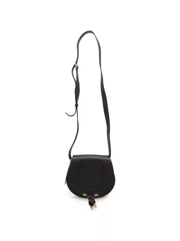 Chloé Marcie Whipstitched Crossbody Bag - Black