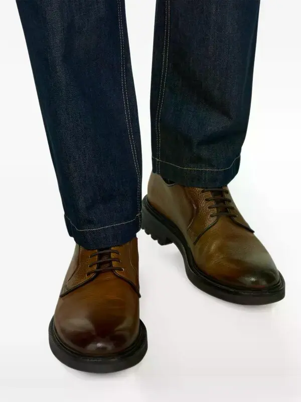 Boggi Milano Derby Shoes In Grained Leather