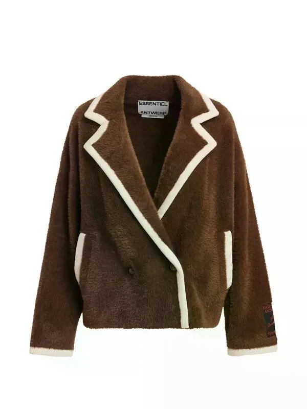 Essentiel Antwerp Double-breasted Contrast-trim Cardigan