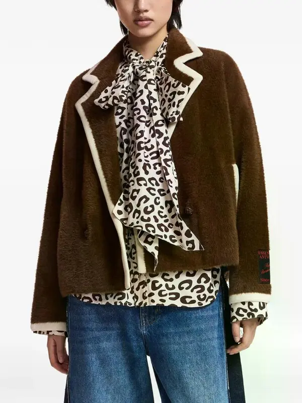 Essentiel Antwerp Double-breasted Contrast-trim Cardigan