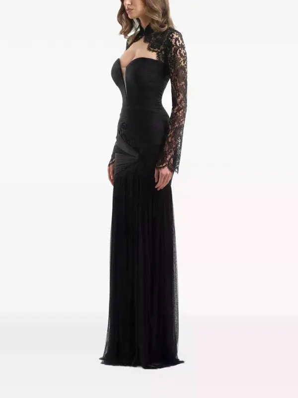 IMROSKA Forest Lace-overlay Bolero Cardigan