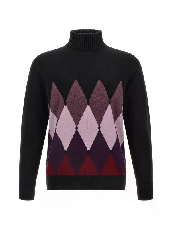 BALLANTYNE Diamond Intarsia Turtleneck Sweater