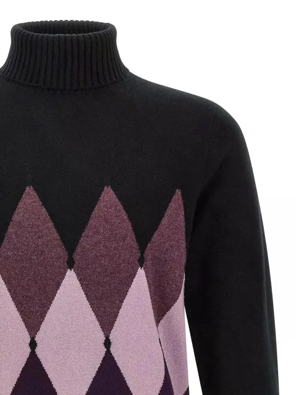 BALLANTYNE Diamond Intarsia Turtleneck Sweater
