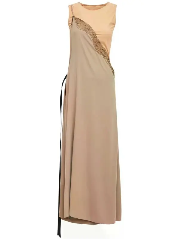 MAISON MARGIELA Lace-detail Maxi Dress - Neutrals