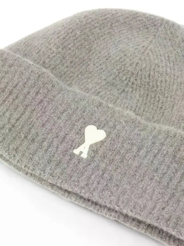 AMI Paris Alpaca Beanie With De Coeur