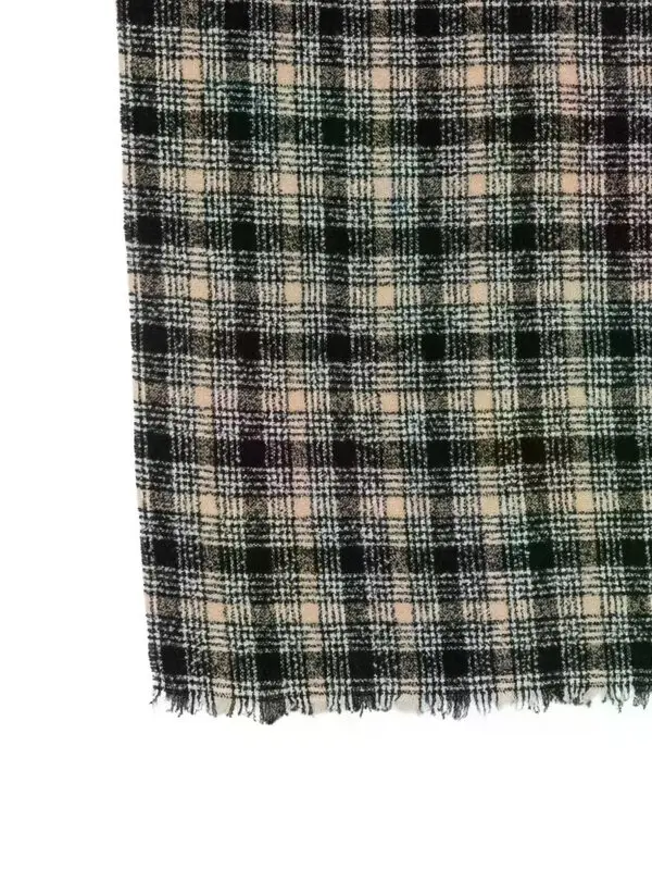 Destin Check-pattern Frayed Scarf