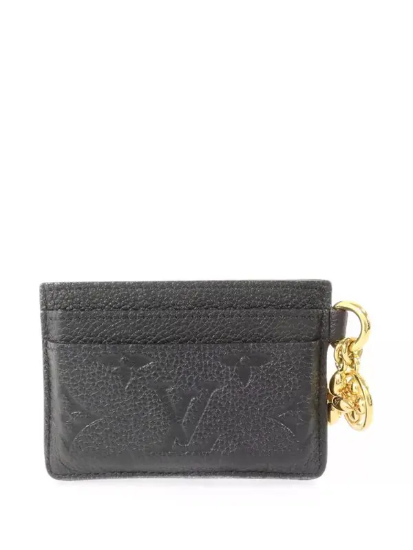 LOUIS VUITTON Monogram Empreinte Charm Card Holder - Black