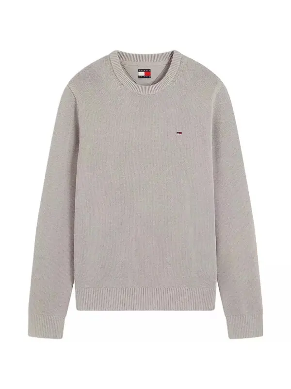 Tommy Hilfiger Tommy-flag Ribbed-knit Sweater - Neutrals