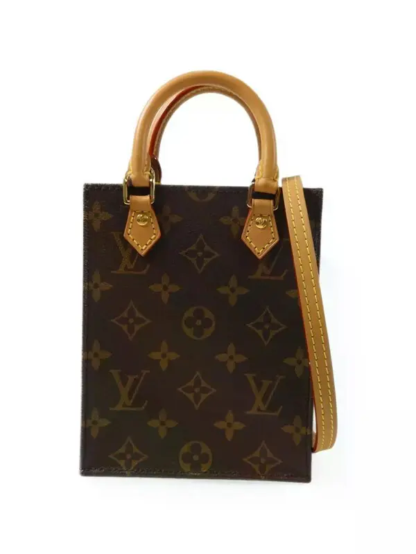 LOUIS VUITTON Petit Sac Plat Monogram Canvas Tote Bag