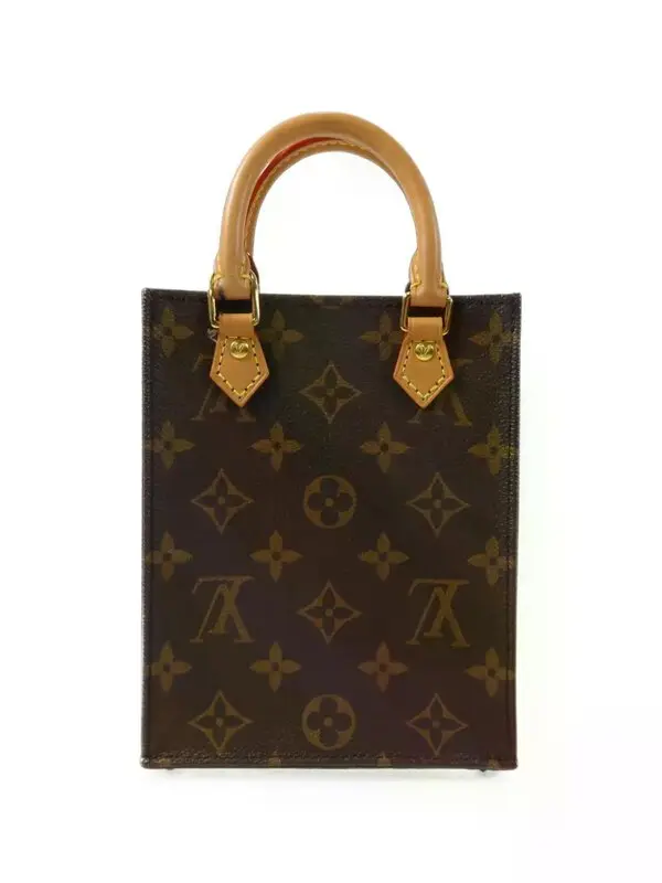 LOUIS VUITTON Petit Sac Plat Monogram Canvas Tote Bag