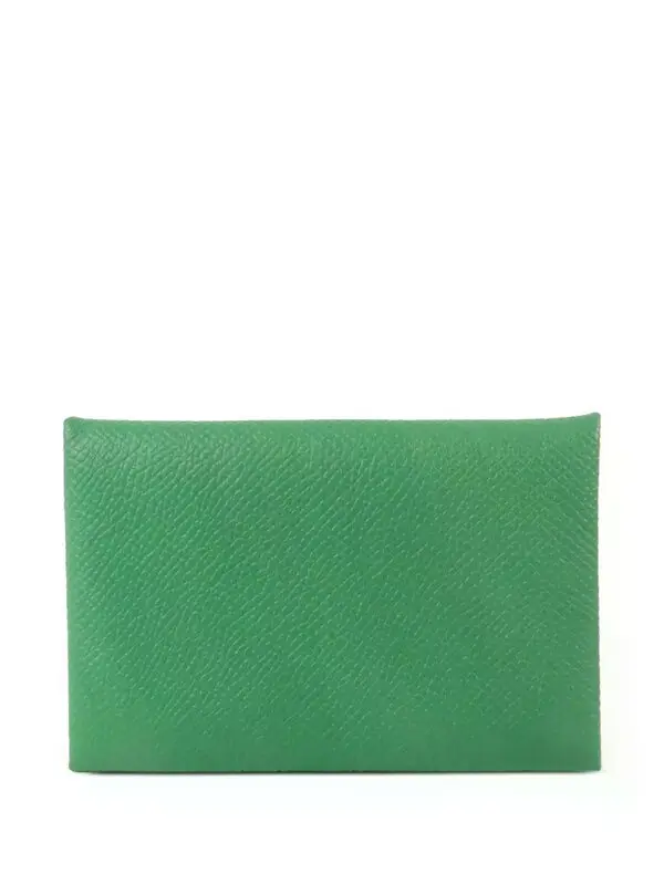 Hermès Calvi Epsom Card Holder - Green