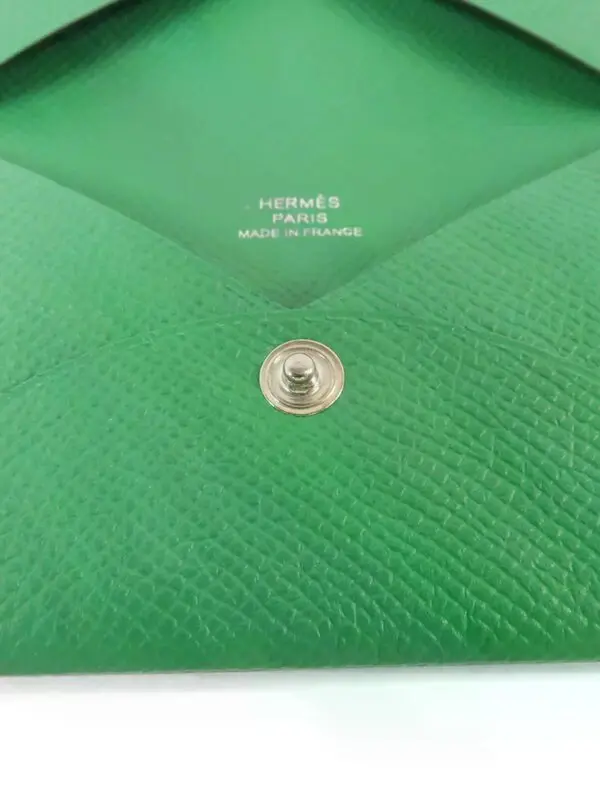 Hermès Calvi Epsom Card Holder - Green