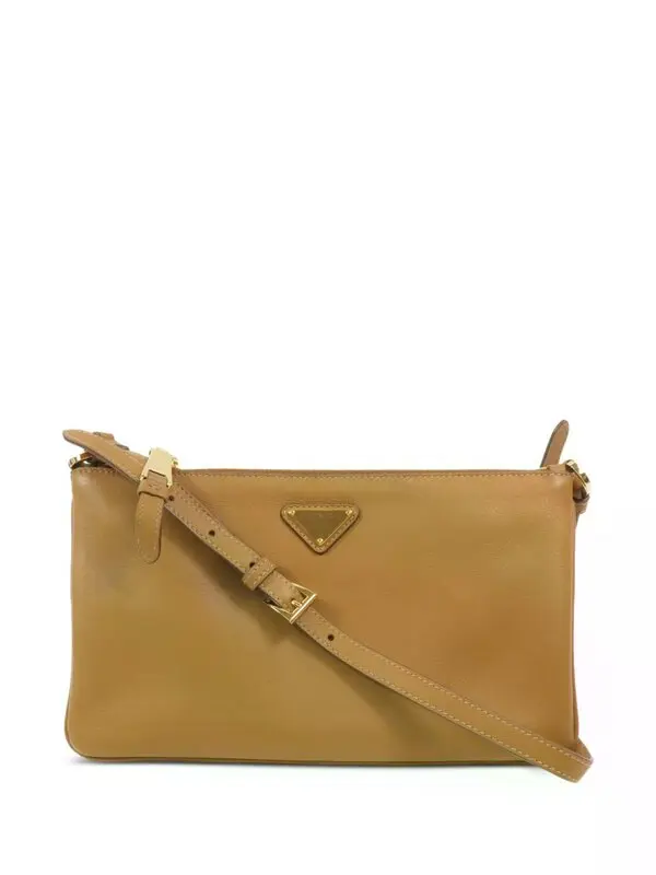 Prada Enamel Triangle Logo Shoulder Bag