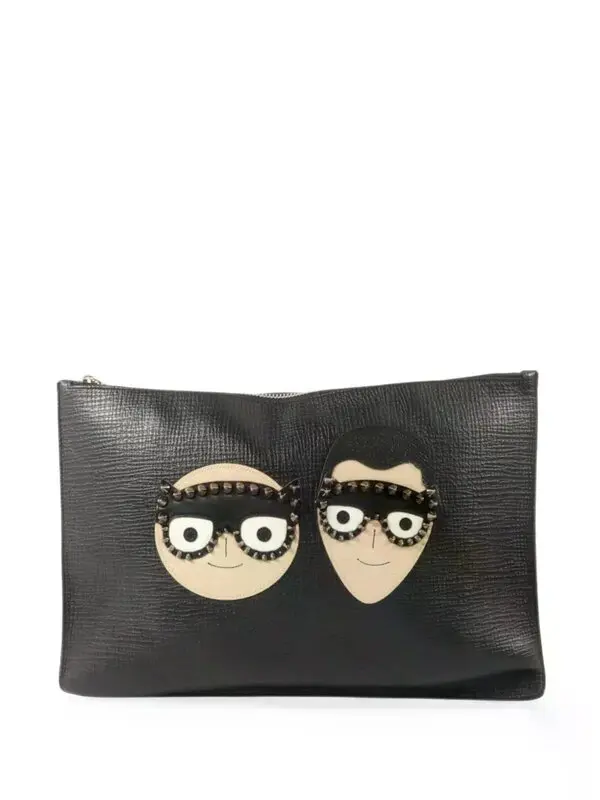 Dolce & Gabbana Dgfamily Leather Clutch Bag - Black