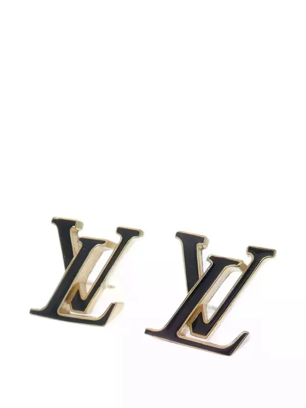 LOUIS VUITTON Iconic Logo Earrings - Black