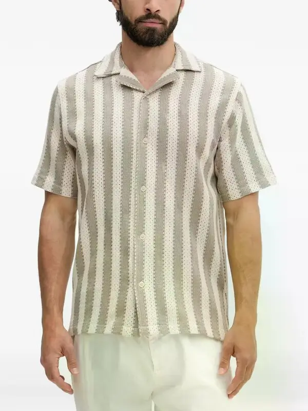 LINDBERGH Vertical-stripe Short-sleeve Shirt