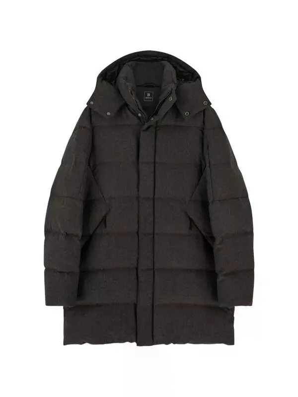 Boggi Milano Parka In Goose Down Mélange Flannel