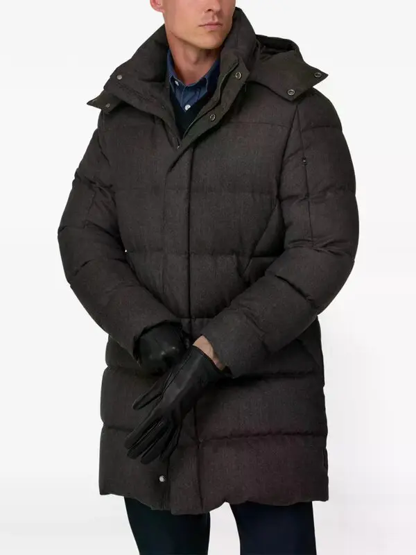 Boggi Milano Parka In Goose Down Mélange Flannel