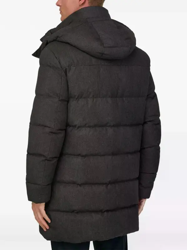 Boggi Milano Parka In Goose Down Mélange Flannel