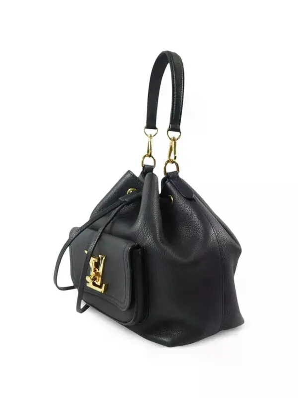 LOUIS VUITTON Lockme Bucket Leather Tote Bag - Black