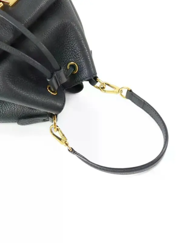 LOUIS VUITTON Lockme Bucket Leather Tote Bag - Black